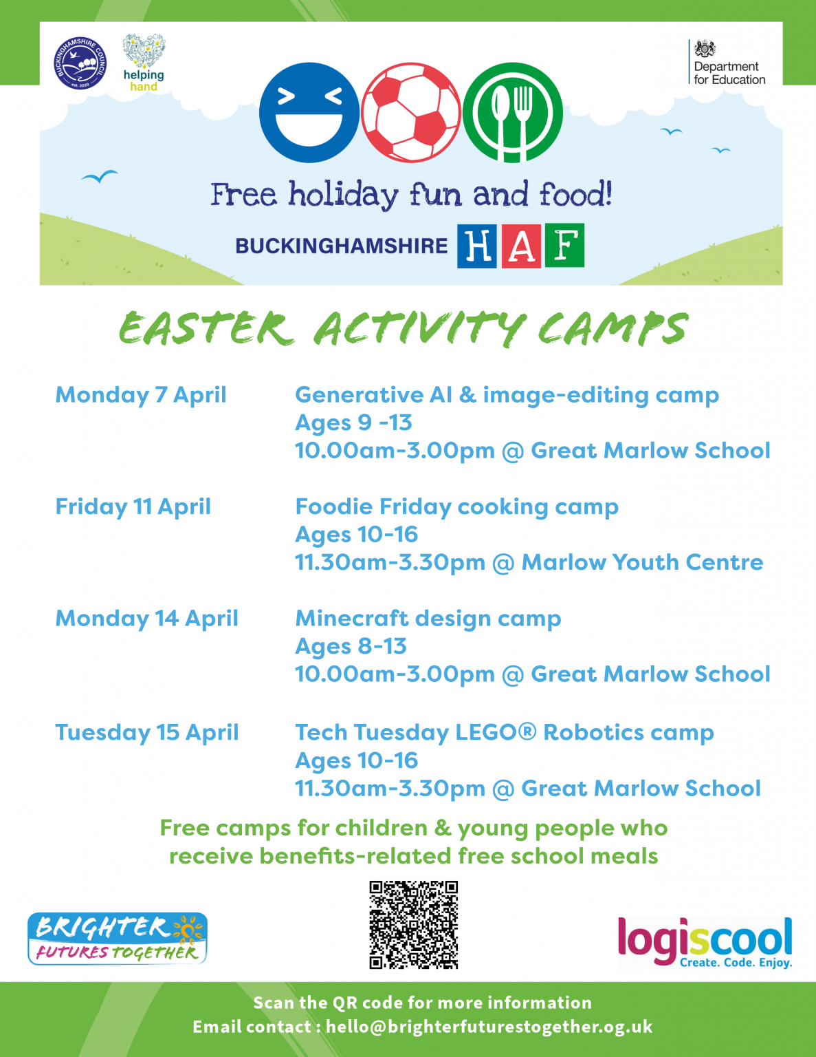 Holidays Activities and Food (HAF) Free Easter camps - Marlow Town Council